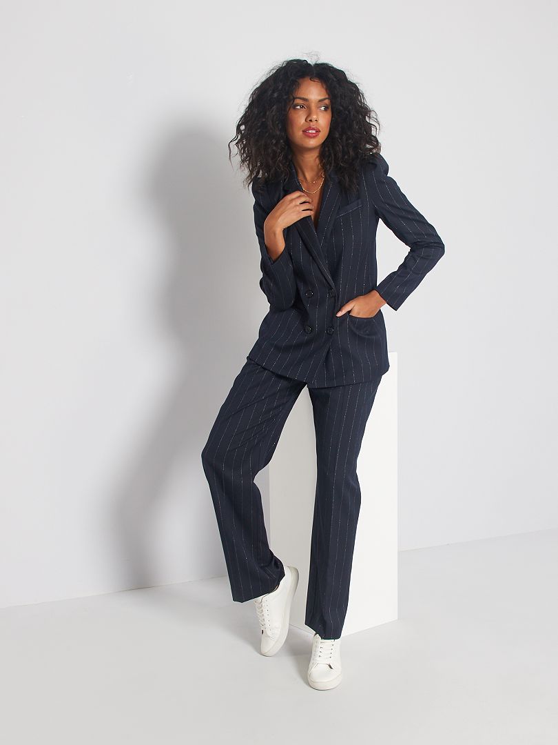 Brede broek met strepen - BLAUW - Kiabi - 20.00€