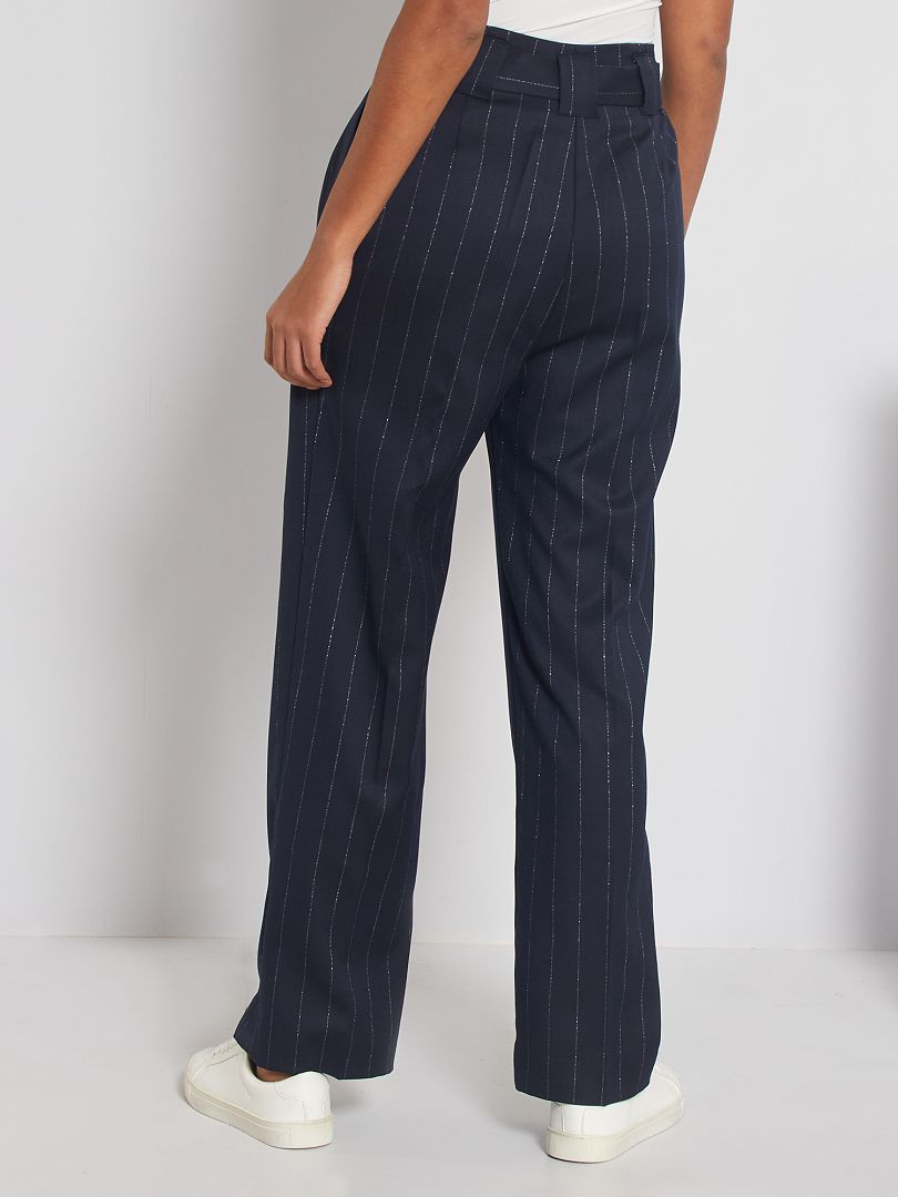 Brede broek met strepen - BLAUW - Kiabi - 20.00€