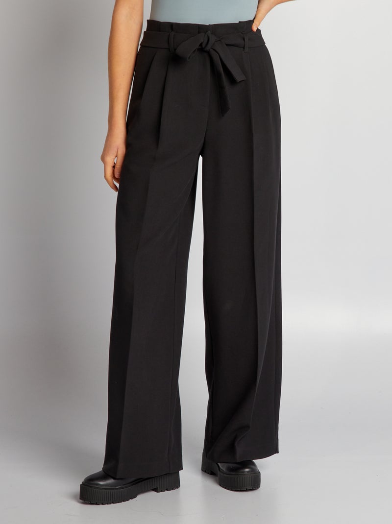 Broek Met Wijde Pijpen En Ceintuur Zwart Kiabi 2200€