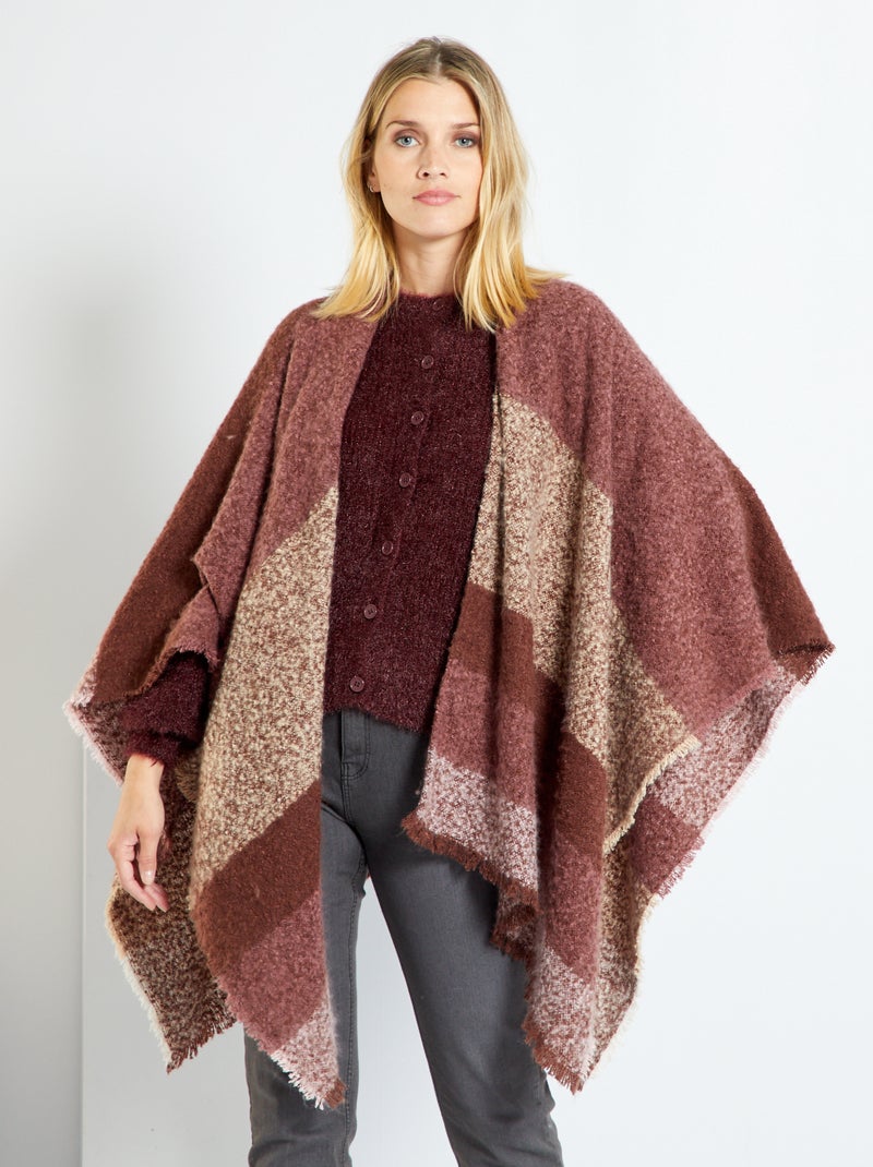 Dikke poncho in plaidstijl - ROSE - Kiabi - 18.00€
