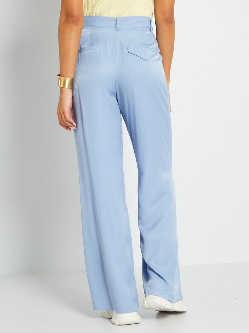 Effen Satijnen Broek Met Wijde Pijpen Blauw Kiabi 2000€