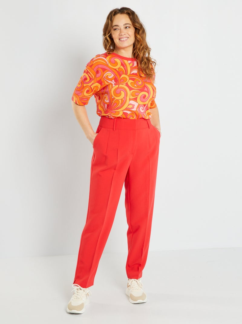Effen strakke broek - ROOD - 25.00€ - Kiabi