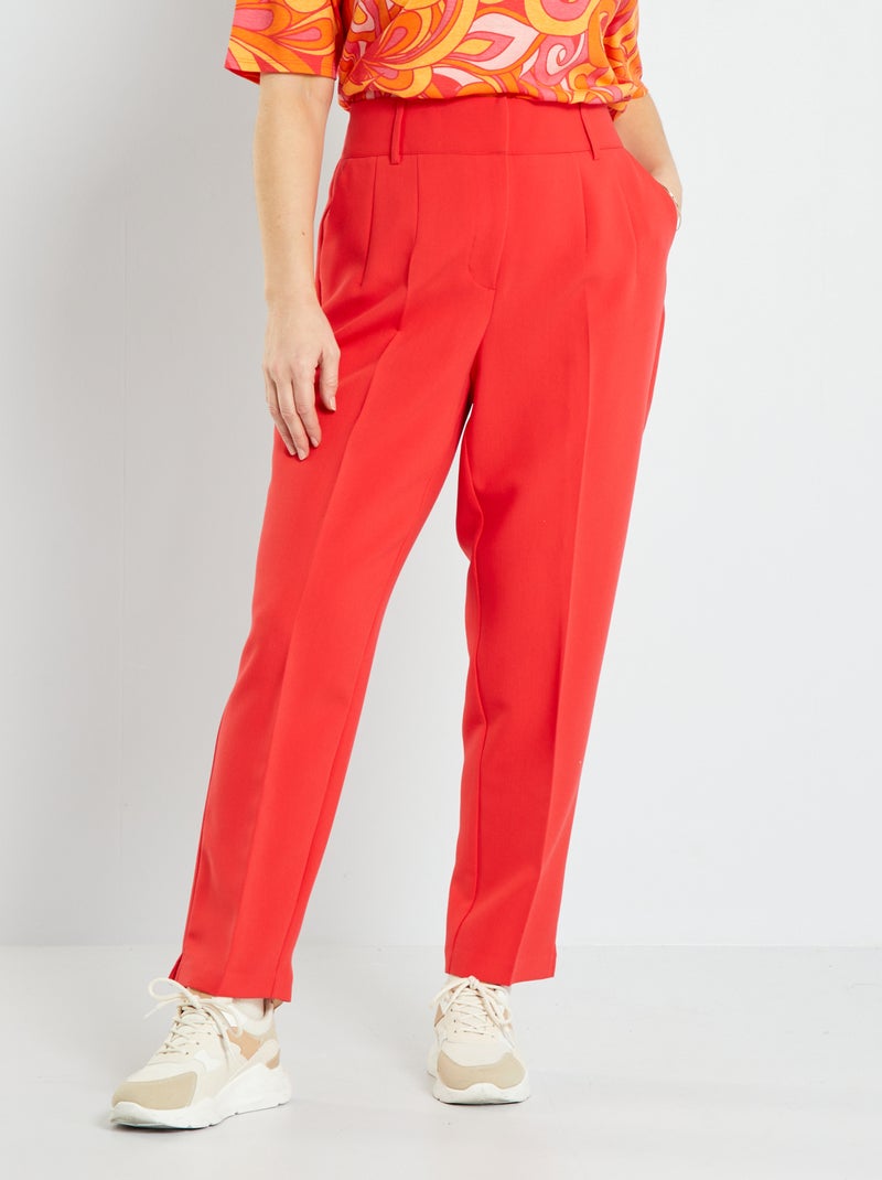 Effen strakke broek - ROOD - 25.00€ - Kiabi