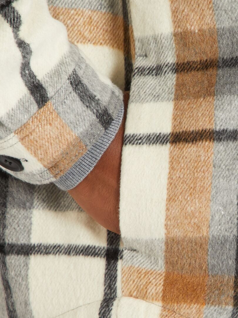 Flanellen overhemd met ruitjes - BIEGE - Kiabi - 40.00€