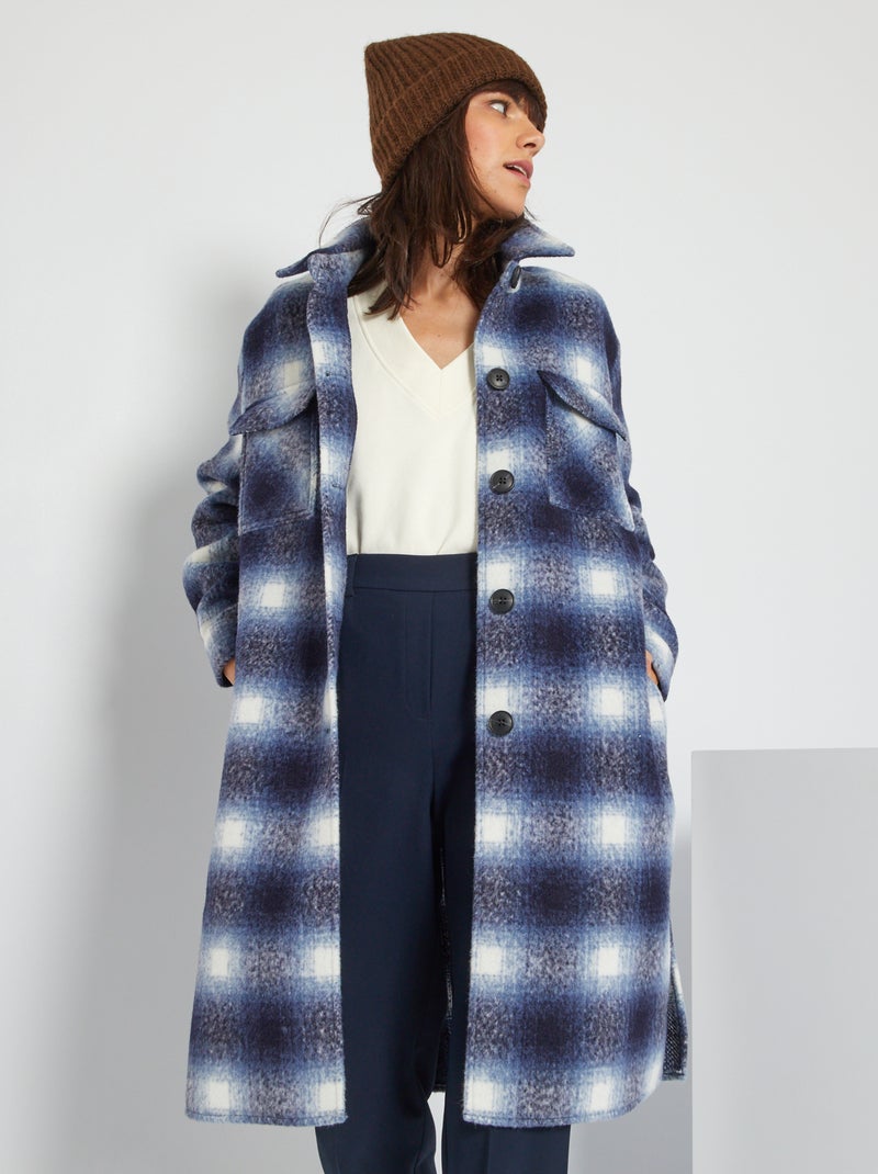 Flanellen overhemd met ruitjes - blauw geruit - 35.00€ - Kiabi