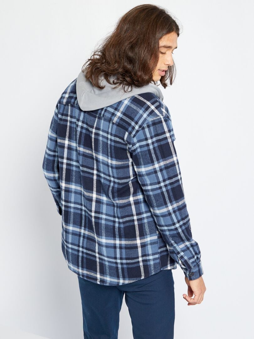 Flanellen overhemd met ruitjes - BLAUW - Kiabi - 22.00€