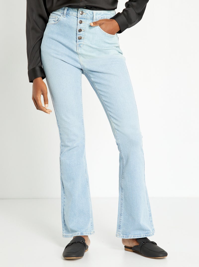 Flared/bootcut jeans met hoge taille - L34 - BLAUW - Kiabi - 20.00€