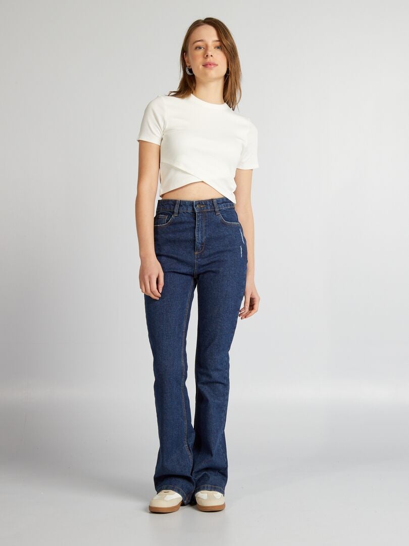 Flared/bootcut jeans met hoge taille - BLAUW - Kiabi - 20.00€