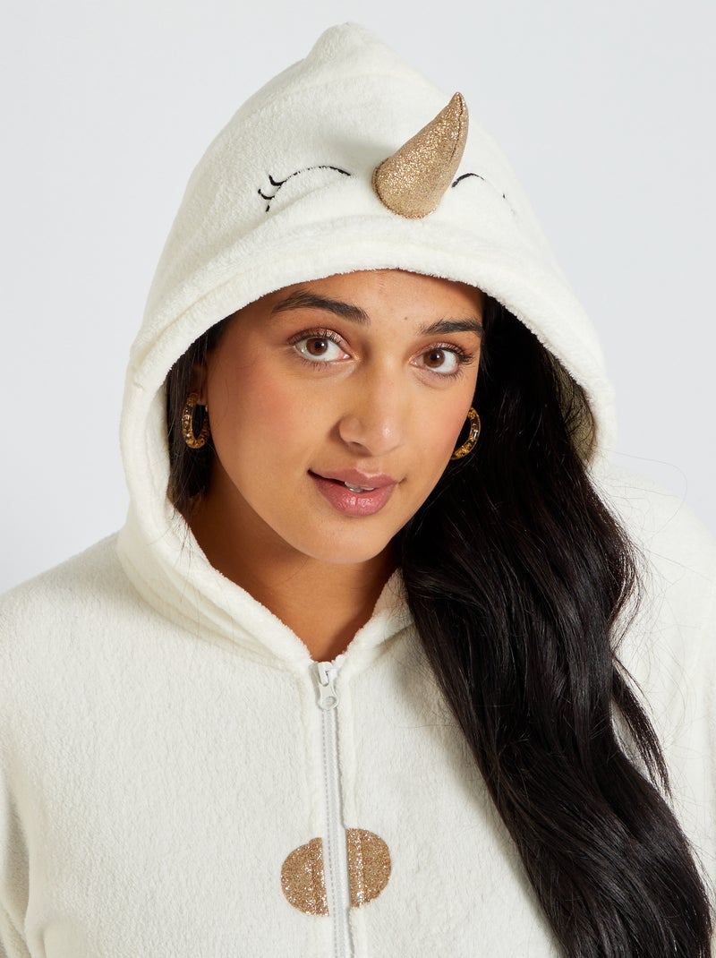 Fleece pyjamapak in eenhoornthema - ecru - Kiabi - 25.00€