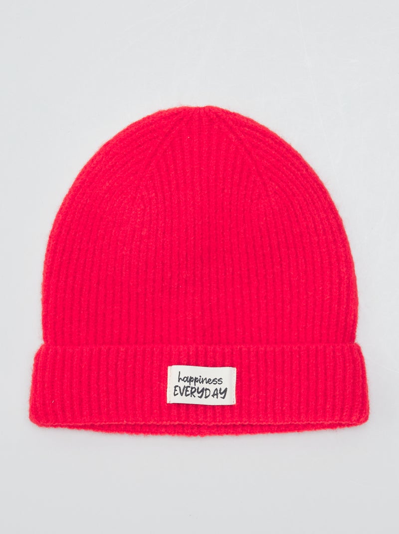 Gebreide muts - ROOD - 6.00€ - Kiabi