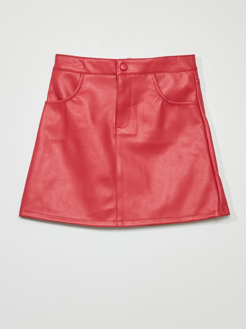 Gerende rok van pvc - rode bordeaux - 11.00€ - Kiabi