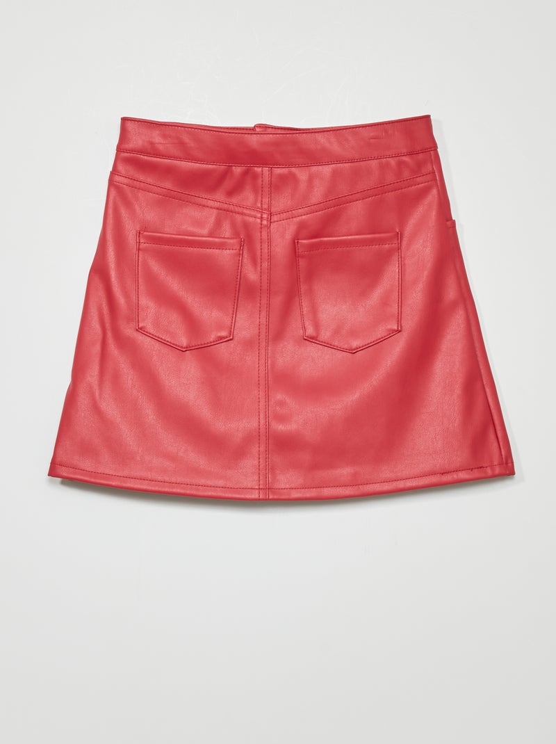 Gerende rok van pvc - rode bordeaux - 11.00€ - Kiabi