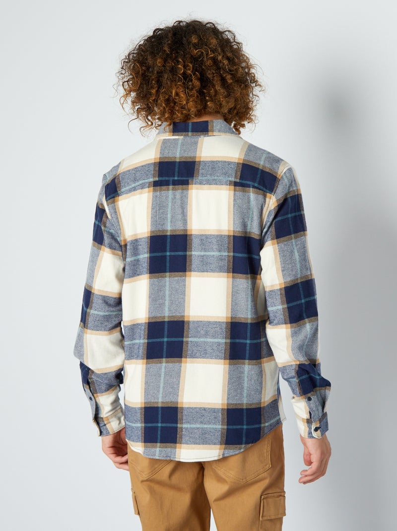 Geruit, flanellen overhemd - BLAUW - 17.00€ - Kiabi