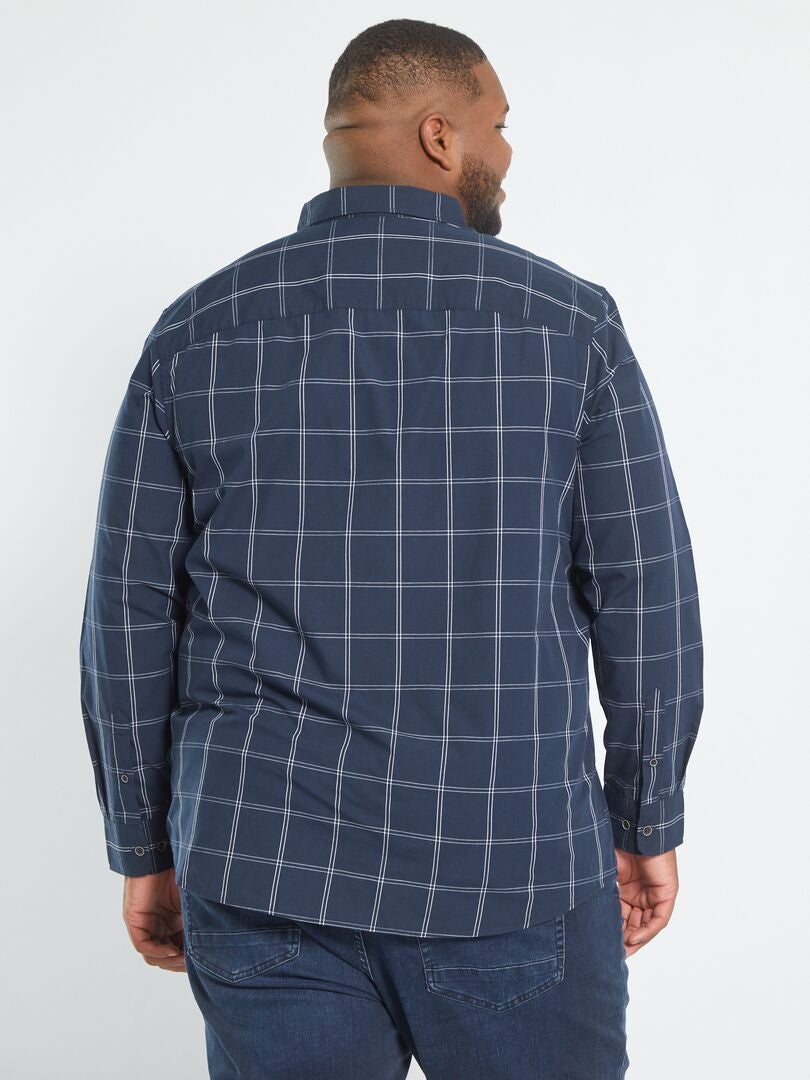 Geruit overhemd - BLAUW - Kiabi - 20.00€