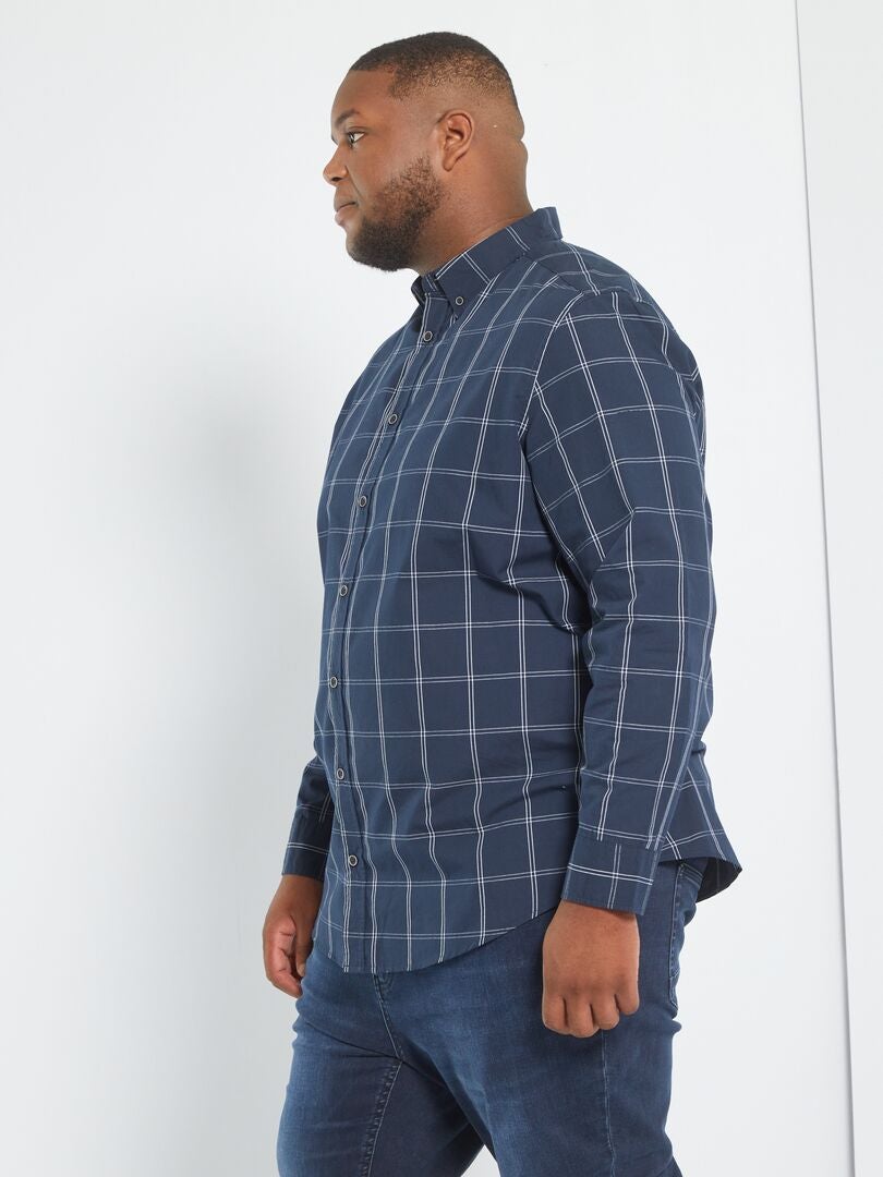 Geruit overhemd - BLAUW - Kiabi - 20.00€