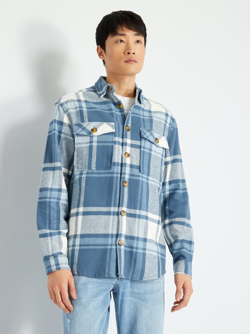 Geruit overhemd - BLAUW - 25.00€ - Kiabi