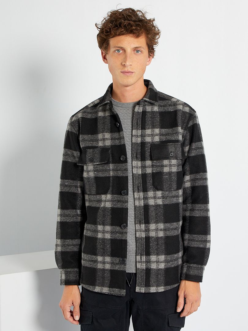 Geruit overshirt - GRIJS - Kiabi - 25.00€