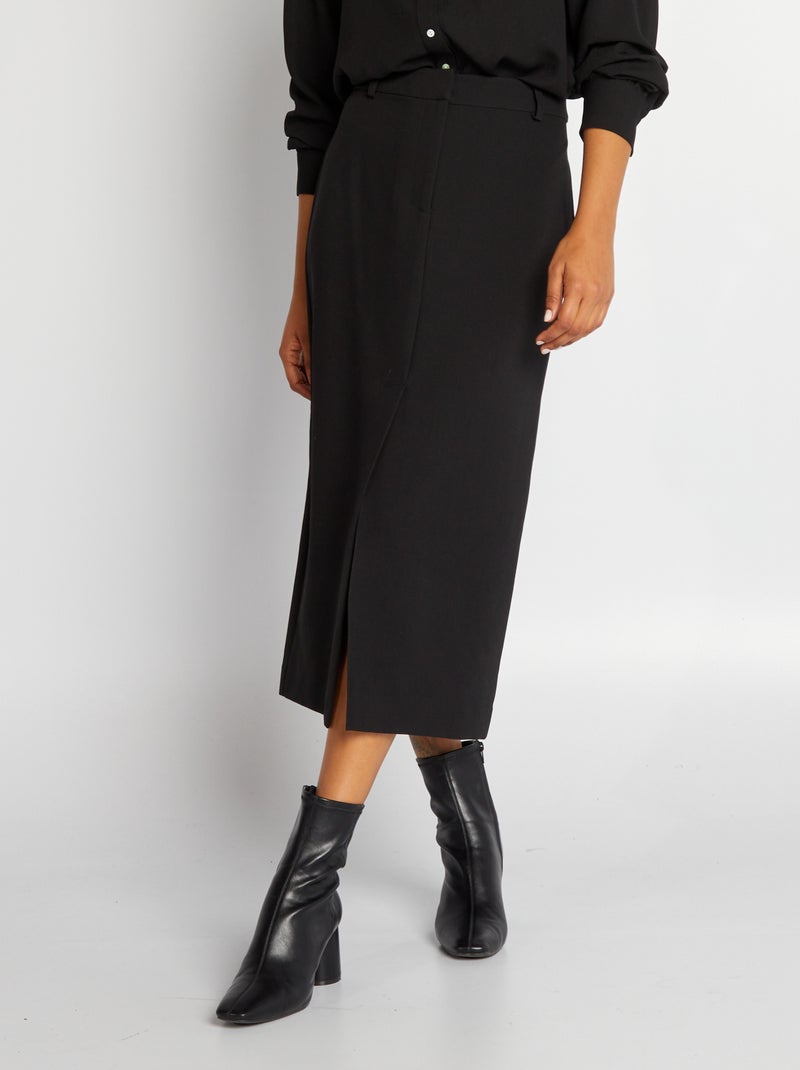 Halflange rechte rok - ZWART - 22.00€ - Kiabi