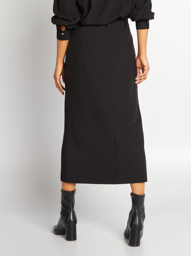 Halflange rechte rok - ZWART - Kiabi - 22.00€