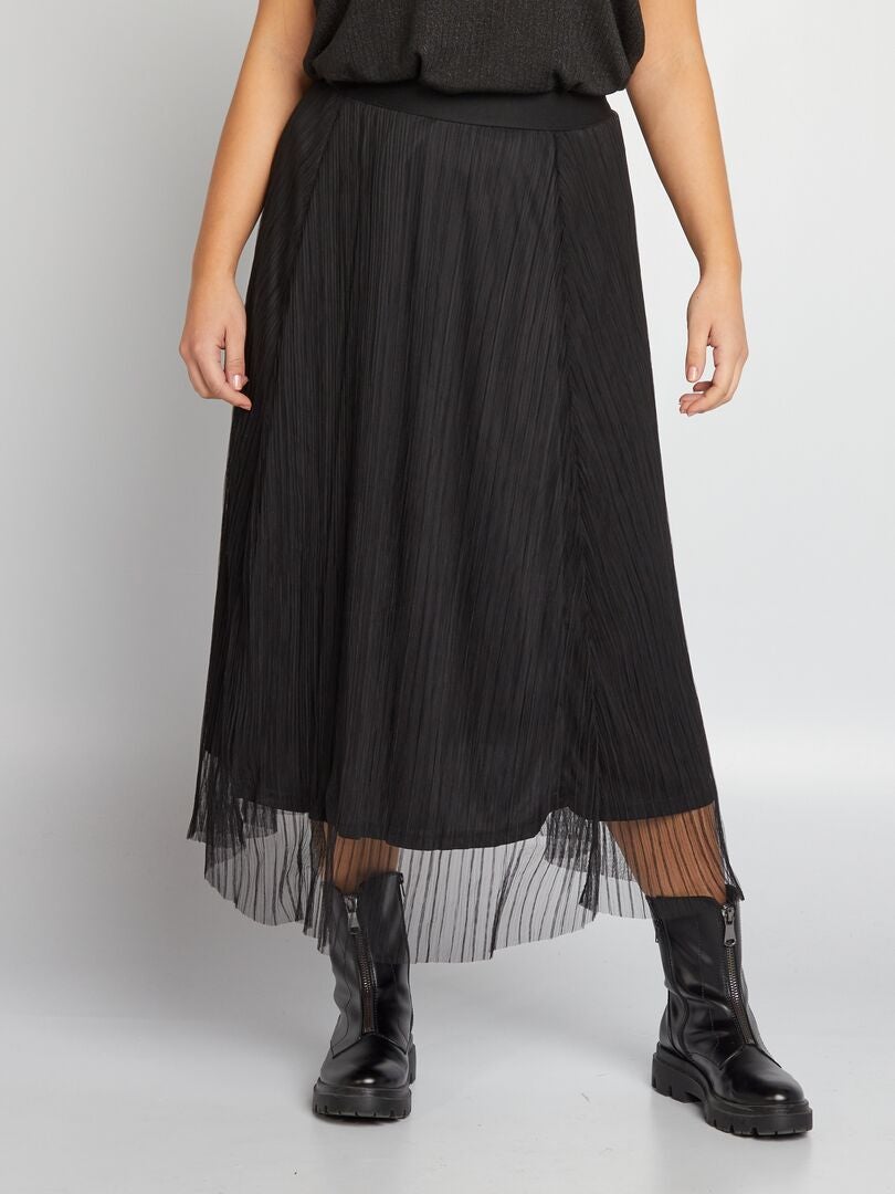 Halflange rok van tule - Only Carmakoma - ZWART - Kiabi - 39.00€