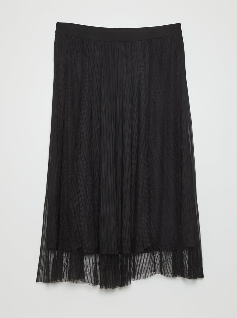 Halflange rok van tule - Only Carmakoma - ZWART - Kiabi - 39.00€