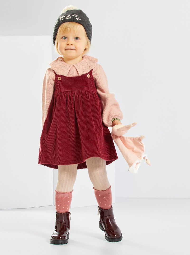 Jurk van velours - rode bordeaux - Kiabi - 10.00€