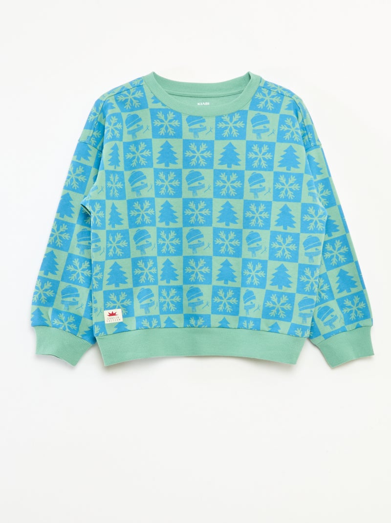 Katoenen trui met kerstmotief - Groen - Jongen - 12.00€ - Kiabi