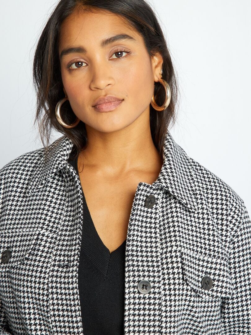 Korte, geruite jas - ZWART - Kiabi - 55.00€