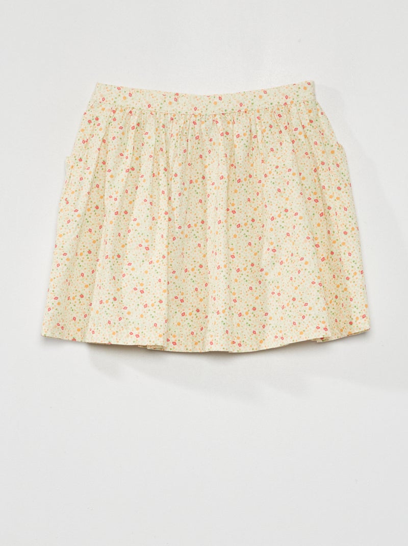 Korte rok met knoopsluiting - WIT - Meisje - 10.00€ - Kiabi