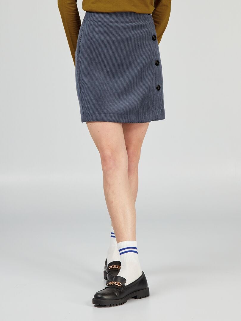 Korte rok van velours - BLAUW - Kiabi - 19.00€