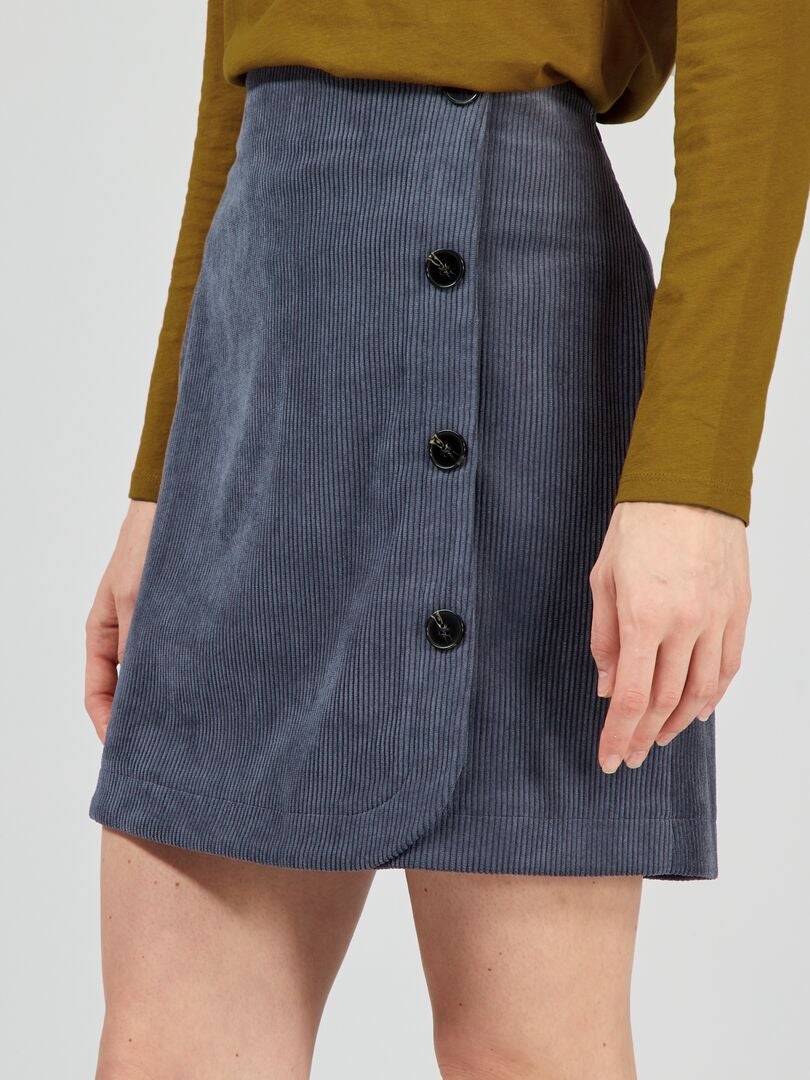 Korte rok van velours - BLAUW - Kiabi - 19.00€