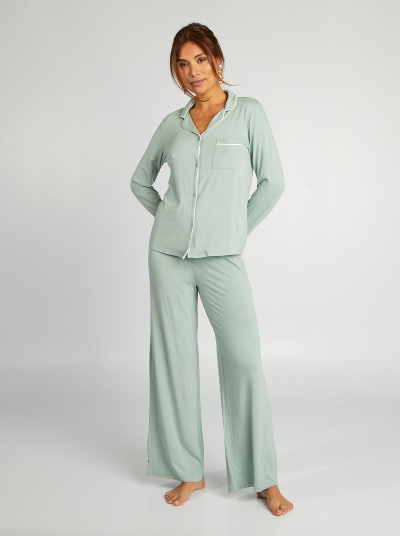 Lange pyjama - 2-delig - GROEN - Dame - 20.00€ - Kiabi