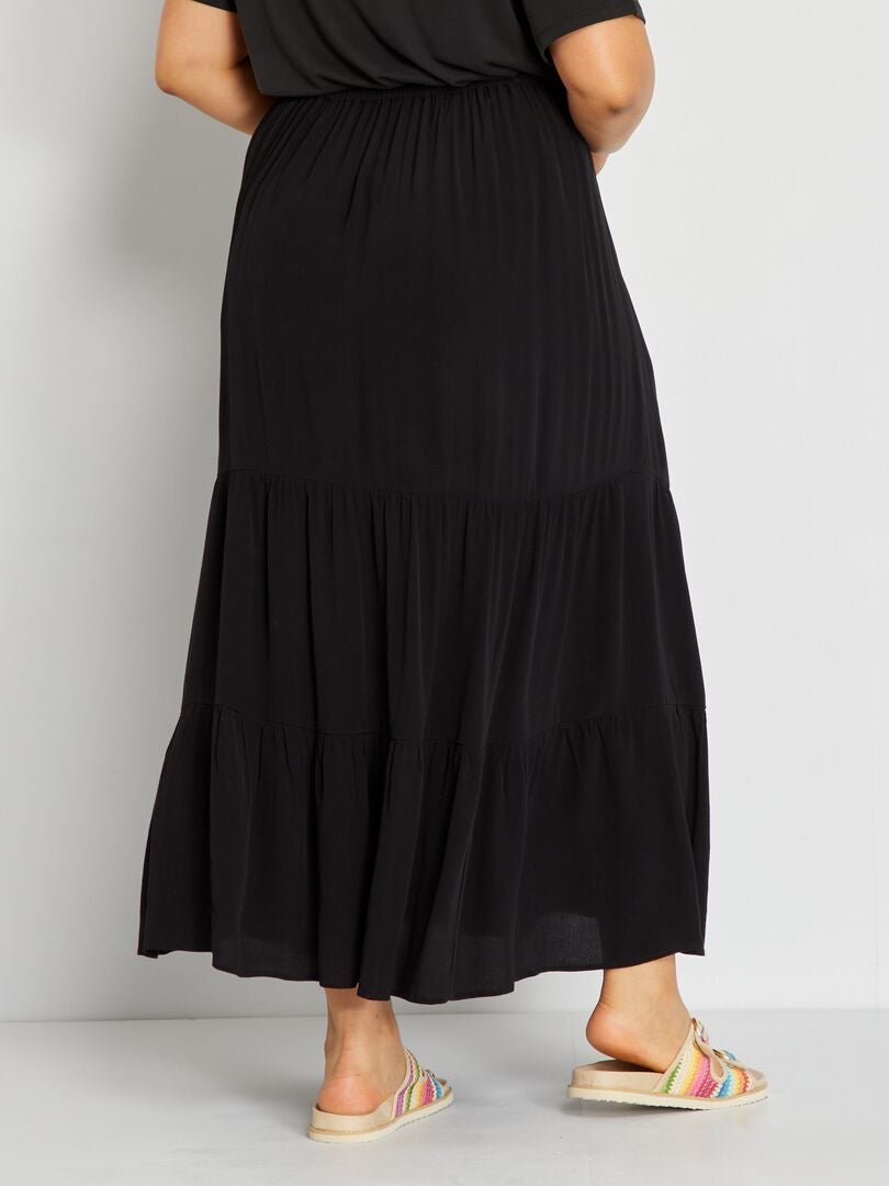 Lange, soepelvallende rok - zwart - Kiabi - 20.00€