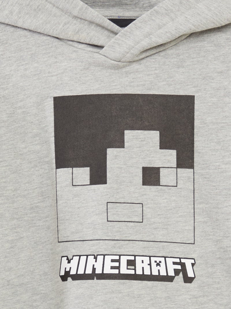 'Minecraft'-sweater met capuchon - GRIJS - Jongen - 18.00€ - Kiabi