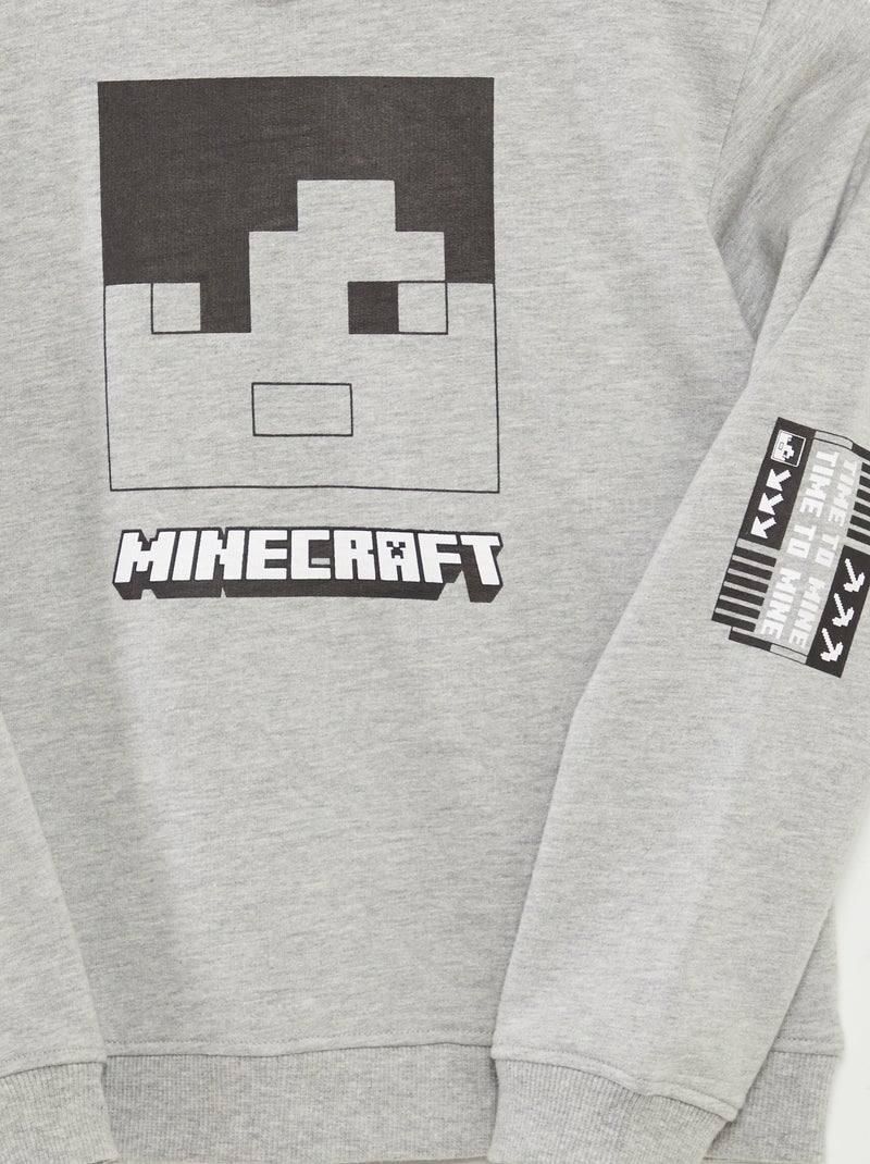 'Minecraft'-sweater met capuchon - GRIJS - Kiabi - 18.00€