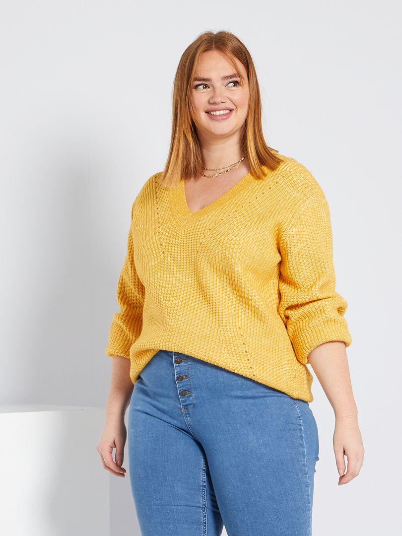 Opengewerkte trui - GEEL - Kiabi - 18.00€