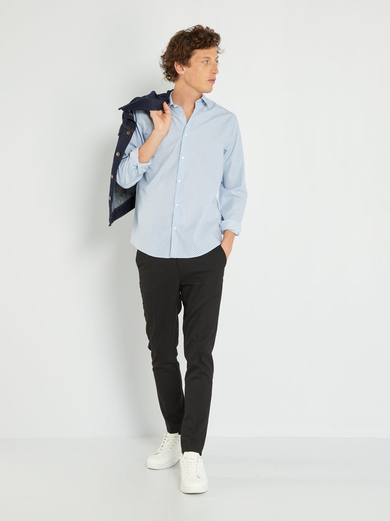 Origineel overhemd met rechte snit - BLAUW - Kiabi - 13.00€