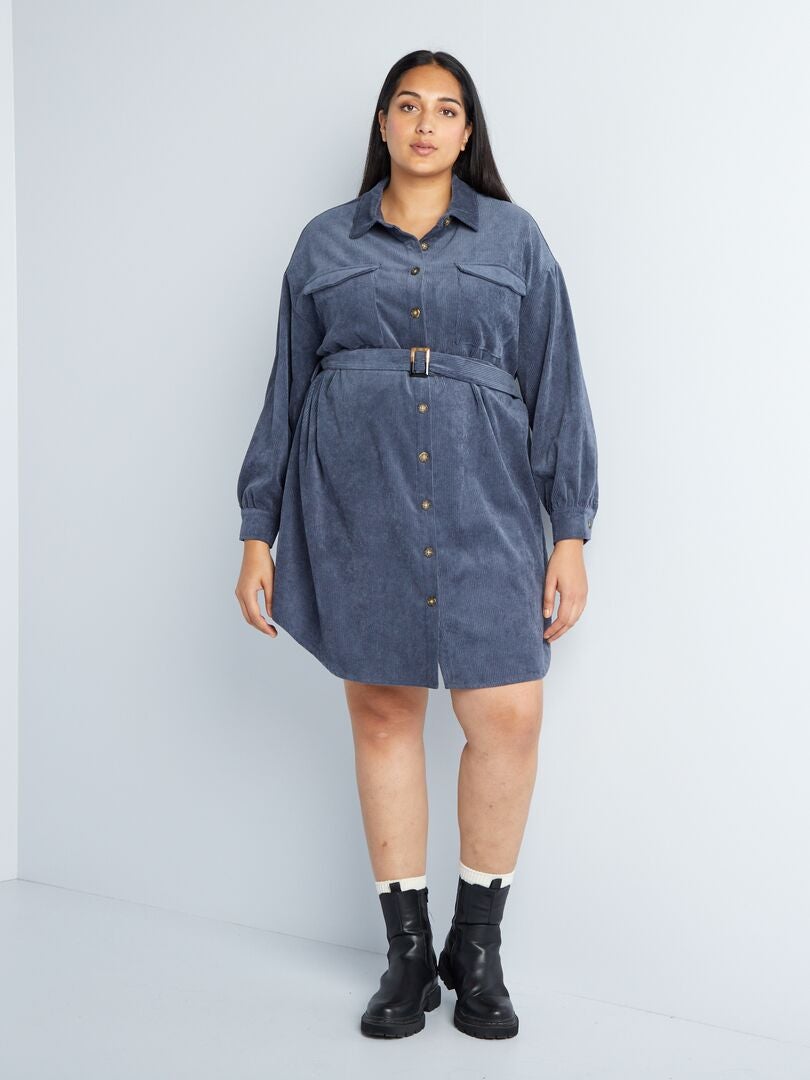 Overhemdjurk van corduroy - BLAUW - Kiabi - 32.00€ Overhemdjurk van corduroy - BLAUW - Kiabi - 32.00€