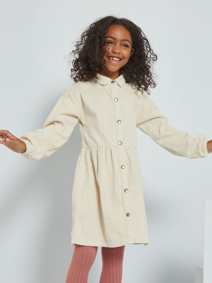 Overhemdjurk van corduroy - WIT - Kiabi - 17.00€ Overhemdjurk van corduroy - WIT - Kiabi - 17.00€