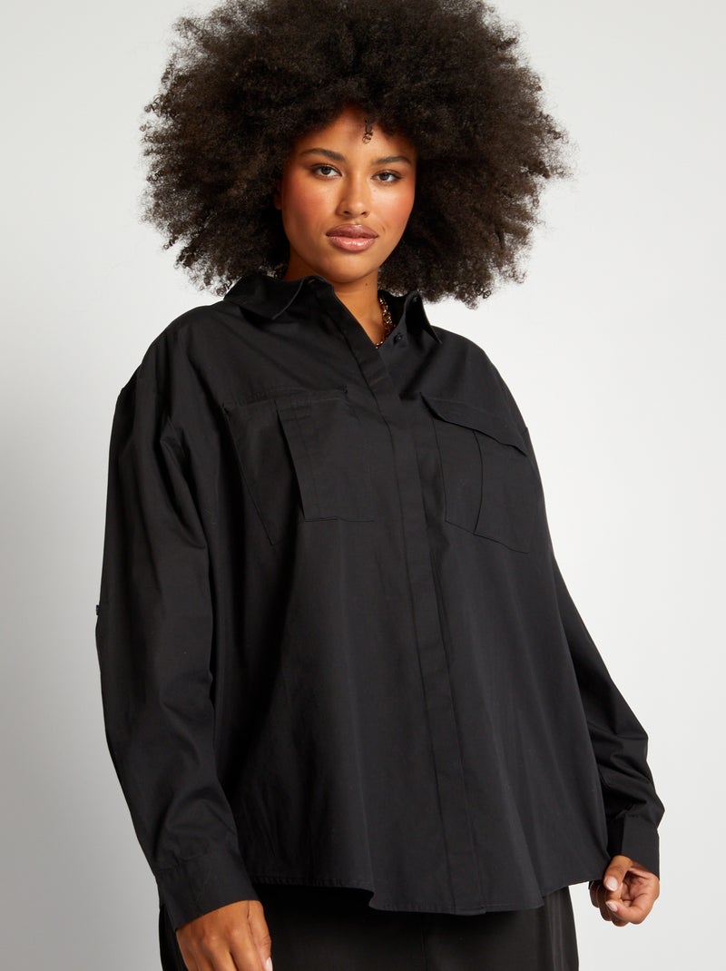 Poplin overhemd - ZWART - Kiabi - 25.00€