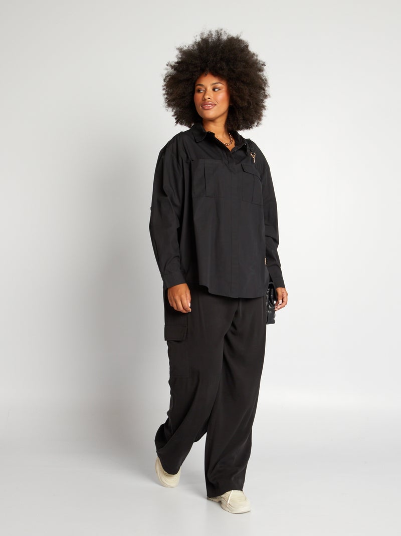 Poplin overhemd - ZWART - Kiabi - 25.00€