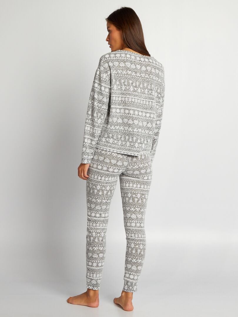Pyjama met sweater + broek - 2-delig - GRIJS - Kiabi - 22.00€
