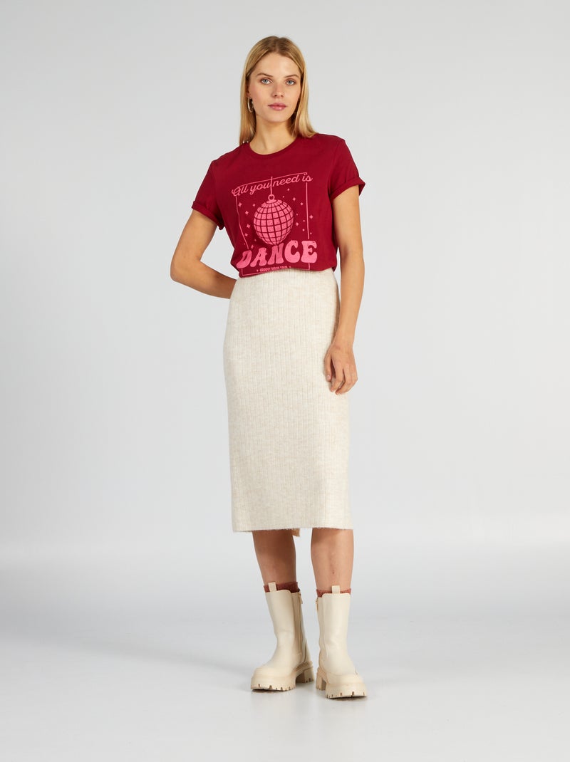 Rok met ribbelpatroon - BIEGE - Kiabi - 19.00€