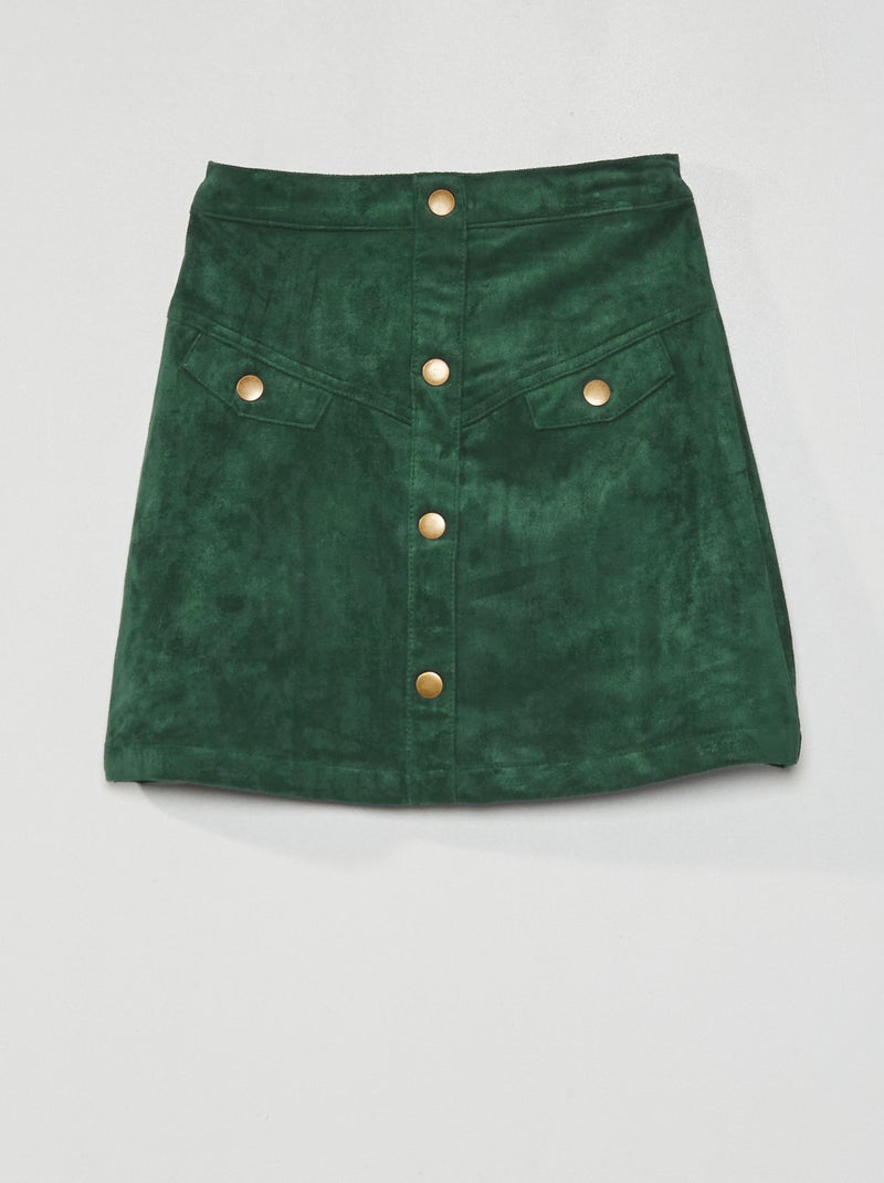 Rok van suède - grijs groen - 12.00€ - Kiabi