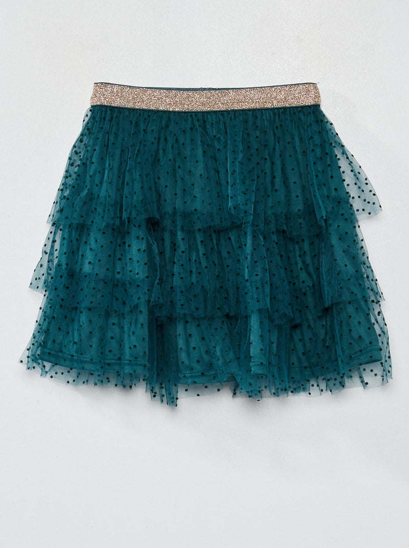 Rok van tule met stippenmotief - GROEN - 10.00€ - Kiabi