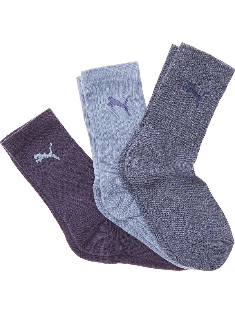 Set van 3 paar sportsokken van 'Puma' - BLAUW - Kiabi - 8.00€