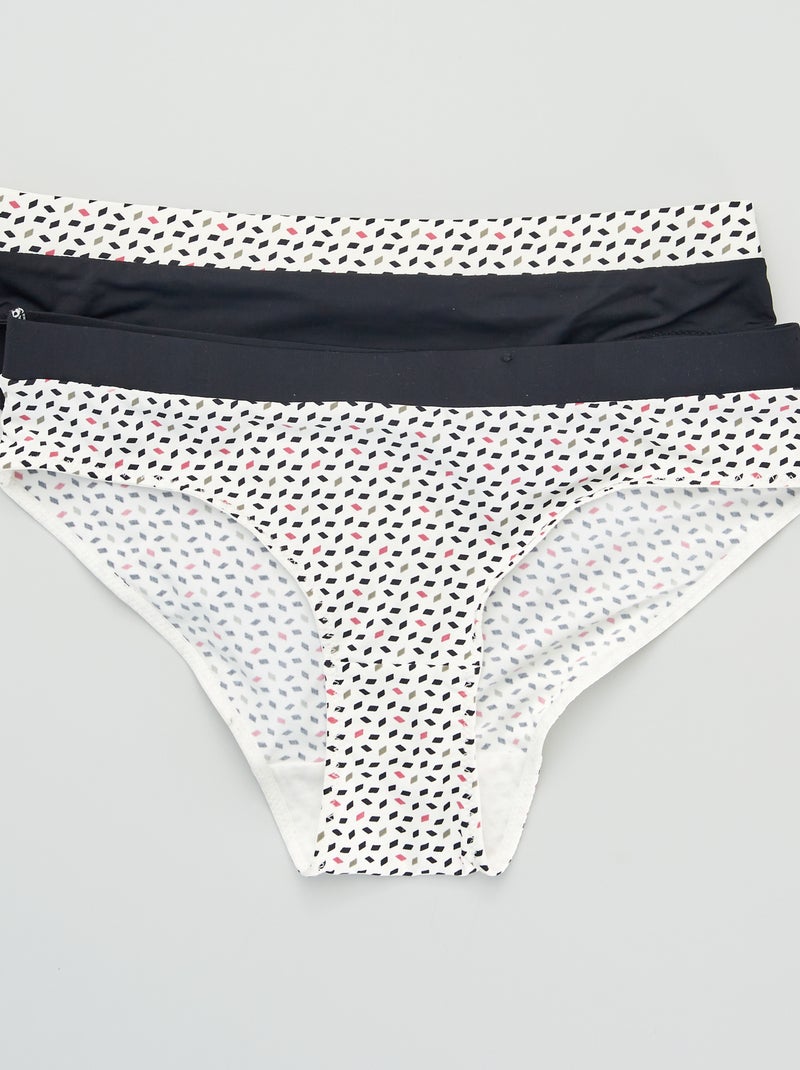 Setje Met 2 Slips Met Print Envie De Lingerie Zwart Wit Kiabi