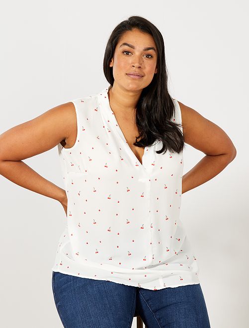 Soepele, mouwloze blouse Dames size+ - zwart - Kiabi - 12,00€ Soepele, mouwloze blouse Dames size+ - zwart - Kiabi - 12,00€