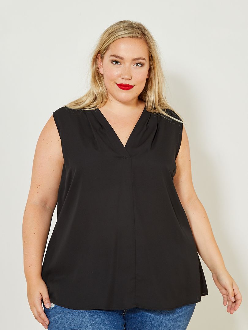 Soepele, mouwloze blouse - zwart - Kiabi - 10.00€ Soepele, mouwloze blouse - zwart - Kiabi - 10.00€