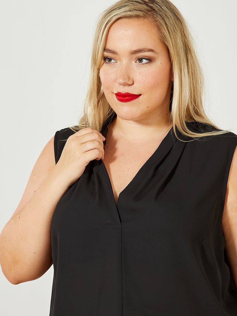 Soepele, mouwloze blouse - zwart - Kiabi - 10.00€ Soepele, mouwloze blouse - zwart - Kiabi - 10.00€